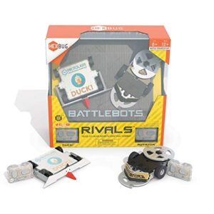 hexbug battlebots rivals 5.0 (rotator and duck!) toys for kids - fun battle bot hex bugs - remote controlled robot toy - batteries included - ages 8 and up