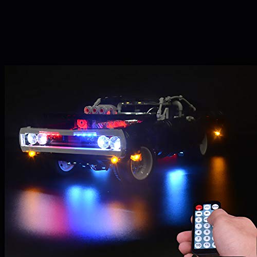 LED Light Kit for Lego 42111 Technic Fast and Furious Dom's Dodge Charger Building Model Building Blocks (Not Include Lego Model) (RC Upgraded Version)