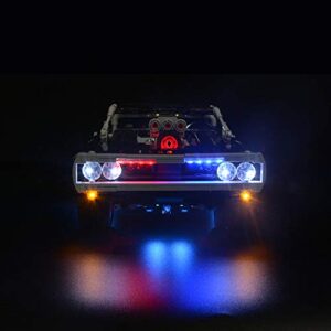 LED Light Kit for Lego 42111 Technic Fast and Furious Dom's Dodge Charger Building Model Building Blocks (Not Include Lego Model) (RC Upgraded Version)