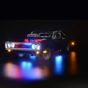 LED Light Kit for Lego 42111 Technic Fast and Furious Dom's Dodge Charger Building Model Building Blocks (Not Include Lego Model) (RC Upgraded Version)