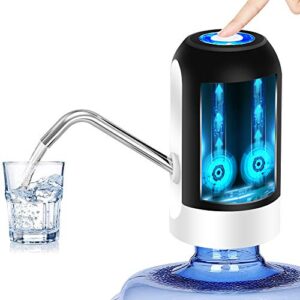 water bottle dispenser 5 gallon water bottle pump usb charging automatic drinking water pump portable electric water dispenser water bottle switch for universal 5 gallon bottle - black