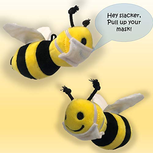 Set of 3 Plush Soft Stuffed Toy Honey Bumble Bees with Removable Masks