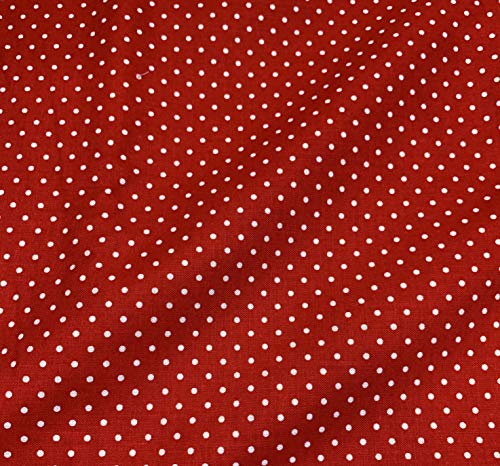 White Swiss Polka Dot On Red - Riley Blake 100% Cotton Fabric