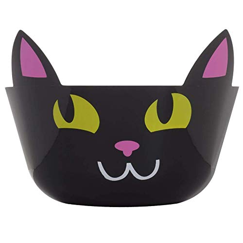 2 Piece Halloween Black Pink and White Adorable Cat Candy Treat Party Bowl