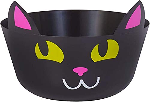 2 Piece Halloween Black Pink and White Adorable Cat Candy Treat Party Bowl