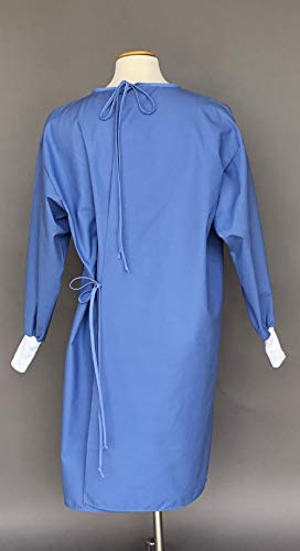 Avery Hill Washable Reusable Medical PPE Level 1 Isolation Gown for Dentists, Hygienists, Doctors, Nurses and Medical Personnel - Blue - Large