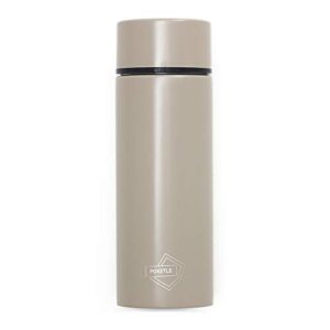 poketle personal insulated bottle, small 120ml, stainless steel, lightweight, beige