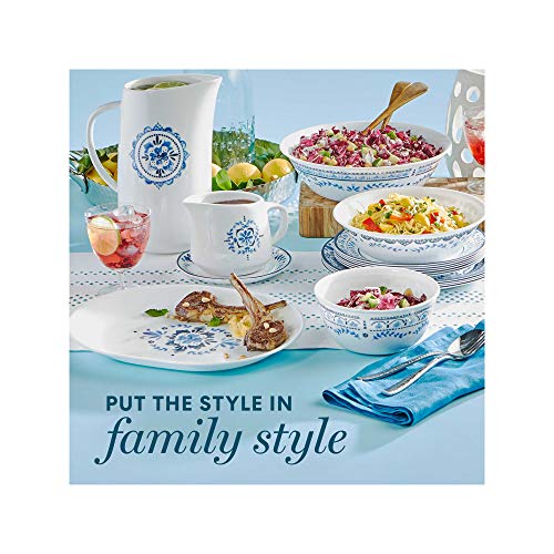 Corelle Coordinates 2-1/2-Qt Large Pitcher, Creamer Pitcher with Handle for Water, Milk, Coffee, Drinks and More, Portofino