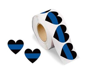 fundraising for a cause | blue line heart stickers - police support stickers for car bumpers, office doors, cell phones and more (250 stickers)