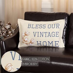 VHC Brands Ashmont Throw Pillow Cotton Farmhouse Decorative Accent for Couch 14x23