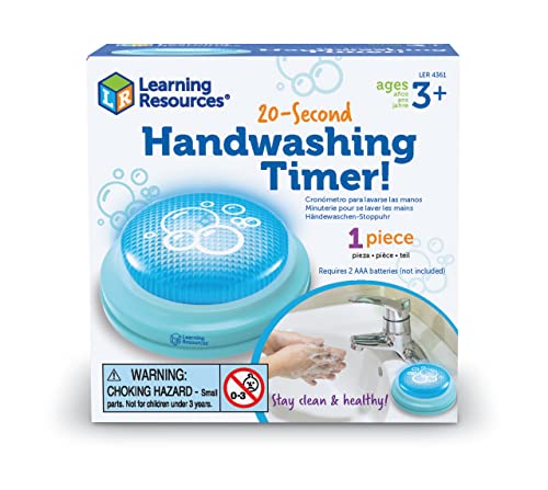 Learning Resources 20-Second Handwashing Timer, Children's Timer, Home & Classroom Sanitation, Ages 3+