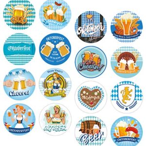 Oktoberfest Buttons Pins Bavarian Badges - Beer Festivities  Event Party Favors Supplies Decorations 48Ct