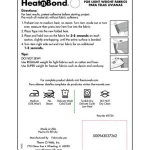 HeatnBond Hem Iron-On Adhesive, Regular Weight, Black