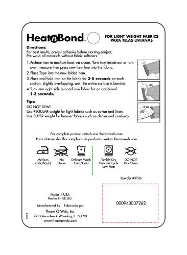 HeatnBond Hem Iron-On Adhesive, Regular Weight, Black