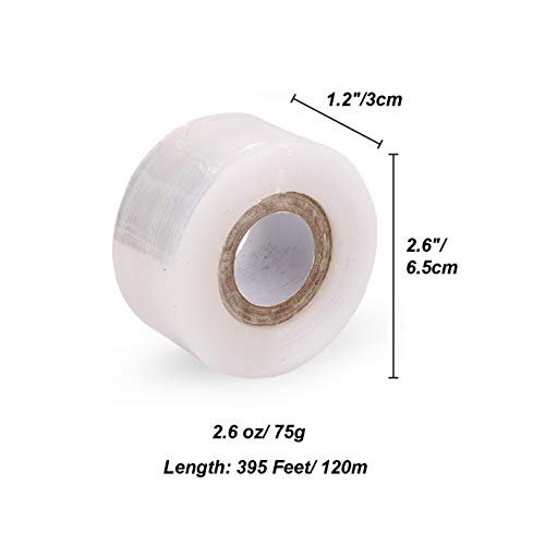 kulusion Grafting Tape for Fruit Trees Floral Tape Grafting Tools Plant Tape Garden Plant Nursery Tape PE Stretchable Self Adhesive Membrane Clear Floristry Film 4 Pcs