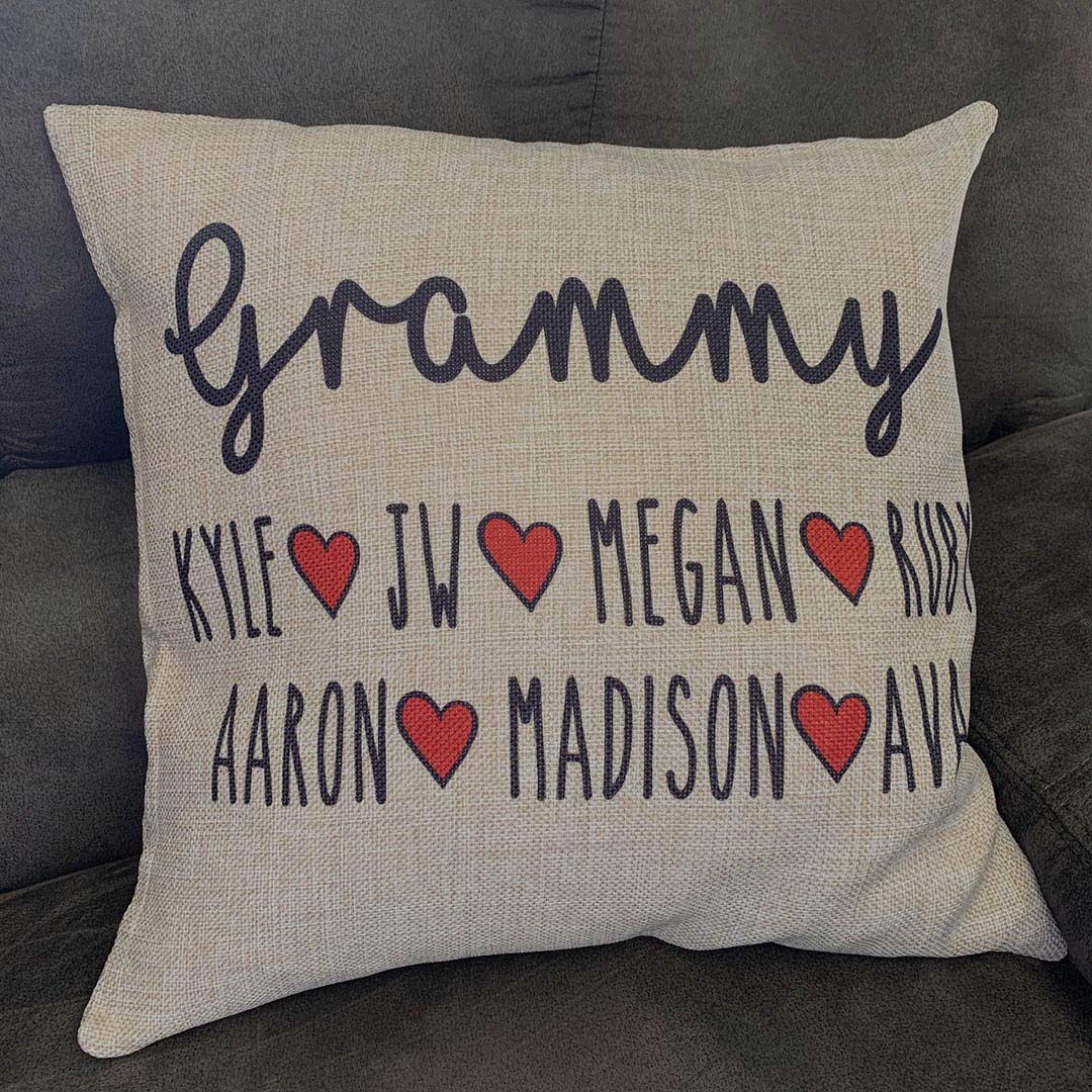 Grandma Pillow - Gifts for Grandma - Gifts for Mom from Daughter - Mom Gifts - Customized Pillow - Grandma Birthday Gifts from Grandchildren