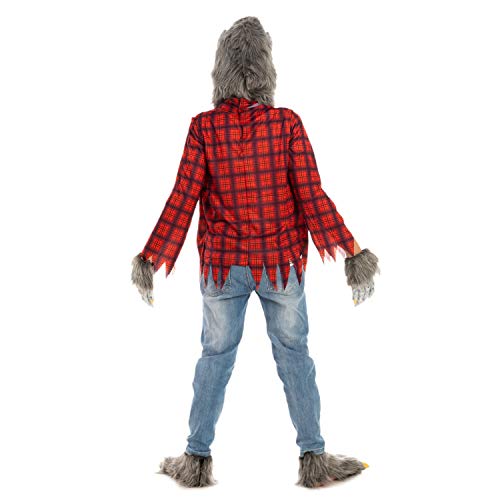 Spooktacular Creations Red Werewolf Halloween Kids Costume with Mask, Gloves and Shoes for Halloween Dress Up Parties, Festivals-S(5-7yr)