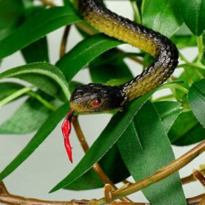 15 Pieces 17.7 Inch Rubber Snakes Realistic Plastic Snake Fake Snake Props for Garden Props to Keep Birds Away, Pranks, Halloween Decoration