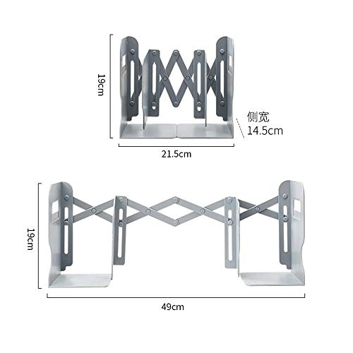 Autek Adjustable Bookend with Pen Holder Desktop Bookshelf Book End ABS Rack Desk File Book Storage Ideal Book Organizer for Home, School and Office White