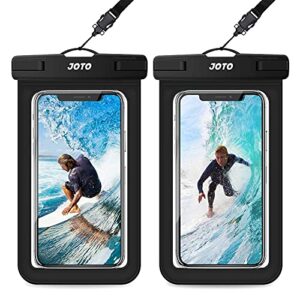 JOTO (2 Pack Universal Waterproof Pouch for iPhone 11 Pro Max, Galaxy S20 Note 10+ up to 6.9" Bundle with Swim Buoy Float (Neon Yellow)