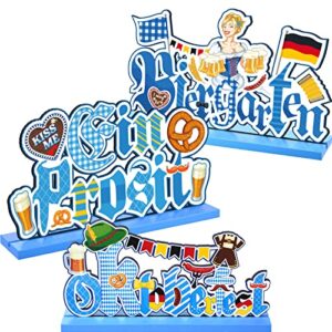 3 oktoberfest party decorations oktoberfest table centerpieces bavarian costume wooden beer sign lederhosen german festival for octoberfest party dinner bar tier tray