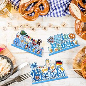 3 Oktoberfest Party Decorations Oktoberfest Table Centerpieces Bavarian Costume Wooden Beer Sign Lederhosen German Festival for Octoberfest Party Dinner Bar Tier Tray