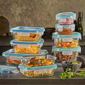 snapware pyrex 18-piece glass food storage set