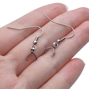 Hypoallergenic Earring Hooks,50pcs Stainless Steel French Earring Hooks Wire Ear Ball Hooks with Pendant Clasp for Jewelry Earring Making Crafts DIY,Silver