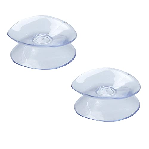 RLECS 12pcs Double Sided Suction Cups Sucker Pads for Glass, 1.18 Inch Transparent Blue PVC Plastic Small Suction Cup Without Trace