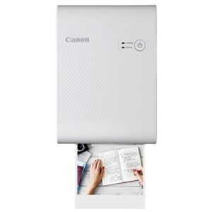 Canon SELPHY Square QX10 Compact Photo Printer, White - with Canon SELPHY Color Ink/Label Set XS-20L 20 Sheets