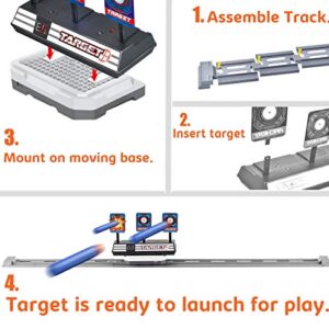 Gasince Running Shooting Target for Nerf Guns Compatible with Nerf N-Strike Elite, Mega & Rival, Electronic Scoring Auto Reset Digital Targets, Ideal Gift Toy for Kids Boys & Girls