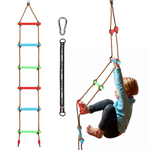 Climbing Rope Ladder for Kids Hanging Ladder for Swing Set Kids Ninja Course Obstacle Swing Accessories Backyard