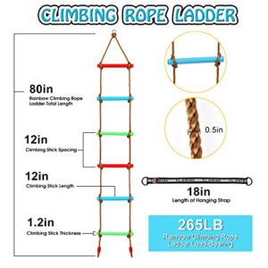 Climbing Rope Ladder for Kids Hanging Ladder for Swing Set Kids Ninja Course Obstacle Swing Accessories Backyard