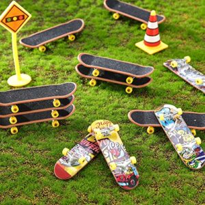 25 Pieces Fingerboards Set Mini Finger Skateboard Fingertip Movement Party Favors Finger Skate Include Replacement Wheels and Tools