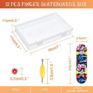 25 Pieces Fingerboards Set Mini Finger Skateboard Fingertip Movement Party Favors Finger Skate Include Replacement Wheels and Tools