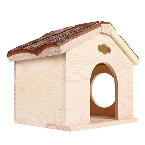 POPETPOP Guinea Pig Wooden House Bed Small Pet Animal Bed Nest Mini House for Squirrel Dutch Pig Hamster Hedgehog Rat Chinchilla