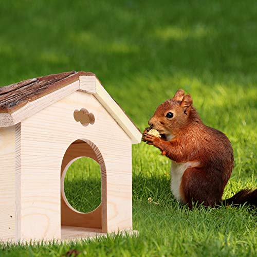 POPETPOP Guinea Pig Wooden House Bed Small Pet Animal Bed Nest Mini House for Squirrel Dutch Pig Hamster Hedgehog Rat Chinchilla