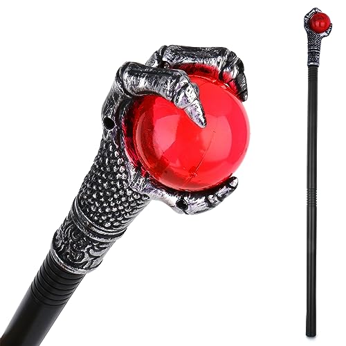 Halloween Costumes Walking Canes Red Fire Dragon Claw Orb Wands Walking Stick Staff Photo Prop Accessory Decorations