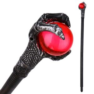 Halloween Costumes Walking Canes Red Fire Dragon Claw Orb Wands Walking Stick Staff Photo Prop Accessory Decorations