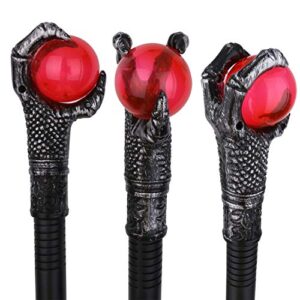 Halloween Costumes Walking Canes Red Fire Dragon Claw Orb Wands Walking Stick Staff Photo Prop Accessory Decorations