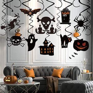 20 Piece Halloween Party Hanging Swirls Decorations with 20g Halloween Spider Web Stretchable Cobweb, Perfect for Home Indoor Outdoor Halloween Party Decorations