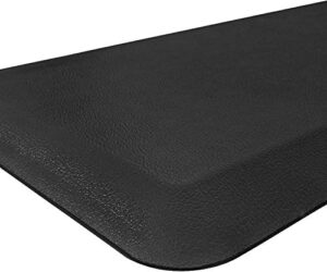 pauwer anti fatigue comfort floor mat for kitchen standing desk 4/5" thick cushioned kitchen floor mats runner 20"x42" long non slip kitchen rug waterproof comfort standing mats, black