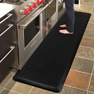 Pauwer Anti Fatigue Comfort Floor Mat for Kitchen Standing Desk 4/5" Thick Cushioned Kitchen Floor Mats Runner 20"x42" Long Non Slip Kitchen Rug Waterproof Comfort Standing Mats, Black