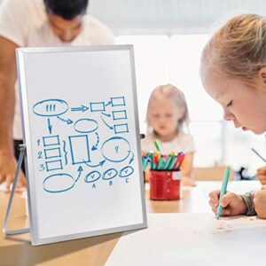 WEWLINE Small Dry Erase Board Desktop White Board Magnetic 10" x 14" Mini Dual-Sided Whiteboard Easel 360°Rotation,Home Children's Whiteboard for Training and Office Meeting