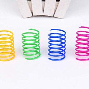 ISMARTEN Cat Spring Toy (60 Pack), Cat Kittens Toys Plastic Coil Spiral Springs for Swatting, Biting, Hunting, and Active Healthy Play (Random Color)