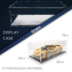 Nifeliz Acrylic Display Box for Scale 1:8 Big Model Cars Sets, Compatible with Lego Technic Big Cars (25.2Lx12.6Wx7.8H(Big))