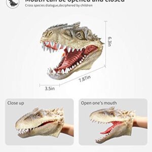 Dinosaur Puppet Toy for Boy 8-12, Geyiie Dino Toys Puppets for Girls Toddler, Dinosaurio Indominus Battle Toys for Kids 5-7 Velociraptor Head Toys Valentine GIF