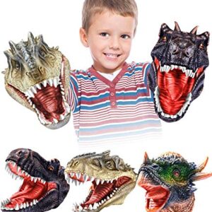 Dinosaur Puppet Toy for Boy 8-12, Geyiie Dino Toys Puppets for Girls Toddler, Dinosaurio Indominus Battle Toys for Kids 5-7 Velociraptor Head Toys Valentine GIF