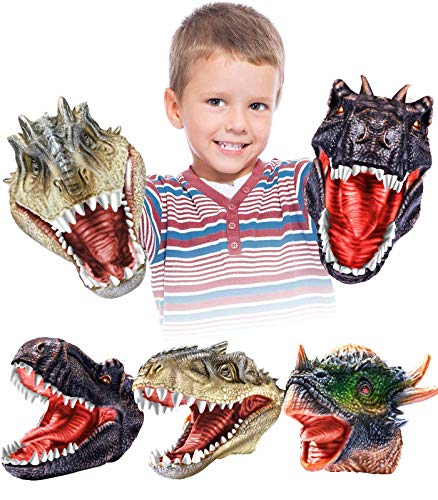 Dinosaur Puppet Toy for Boy 8-12, Geyiie Dino Toys Puppets for Girls Toddler, Dinosaurio Indominus Battle Toys for Kids 5-7 Velociraptor Head Toys Valentine GIF