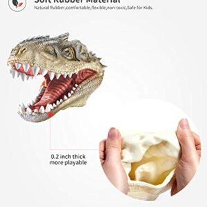 Dinosaur Puppet Toy for Boy 8-12, Geyiie Dino Toys Puppets for Girls Toddler, Dinosaurio Indominus Battle Toys for Kids 5-7 Velociraptor Head Toys Valentine GIF